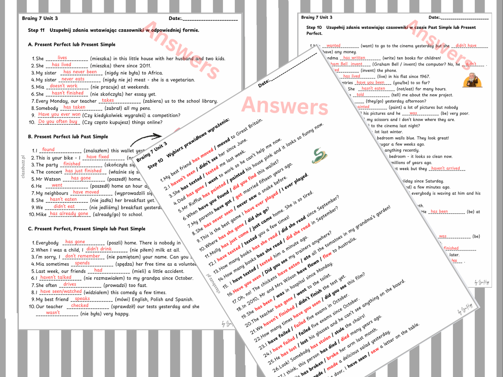 Brainy 7 Unit 3 | ClassBuzz by Iza Hipp